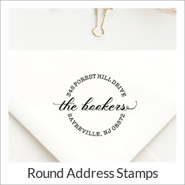 Round Address Stamps, Custom Self Inking Stamps - Simply Stamps