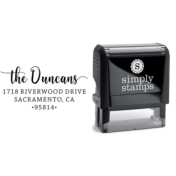 Duncan Script Address Stamp - Cursive Name - Simply Stamps