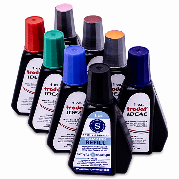 1 oz. Self Inking Stamp Ink Refill Bottle for Trodat/Ideal Stamps ...