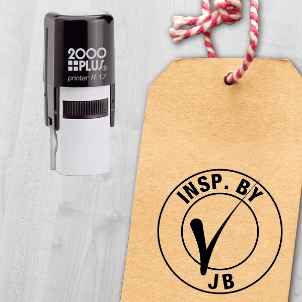 Initials & Check Mark Inspection Stamp - Simply Stamps