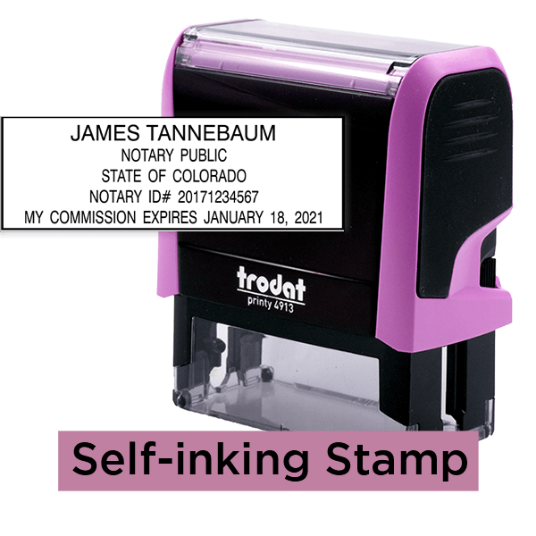 Colorado Notary Pink Stamp - Rectangle - Simply Stamps