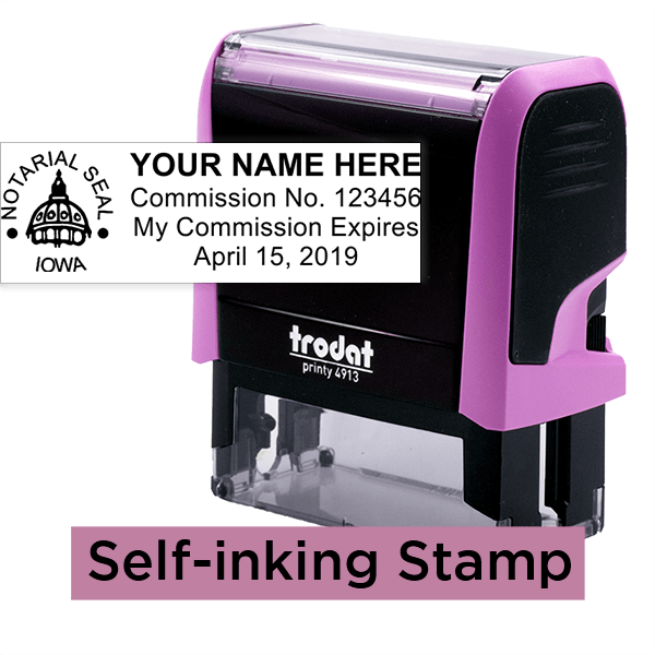 Iowa Notary Pink Stamp - Rectangle - Simply Stamps