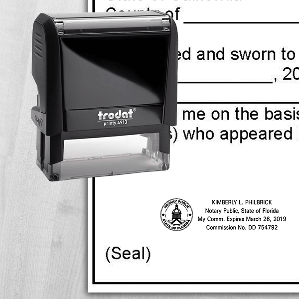 Florida Notary Public Seal Rectangular Stamp - Simply Stamps