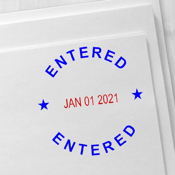 Custom Round Self-Inking Dater Entered Stamp | Simply Stamps