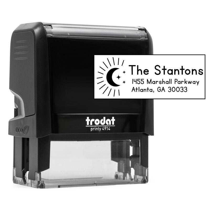 Moon and Stars Custom Return Address Stamp - Simply Stamps