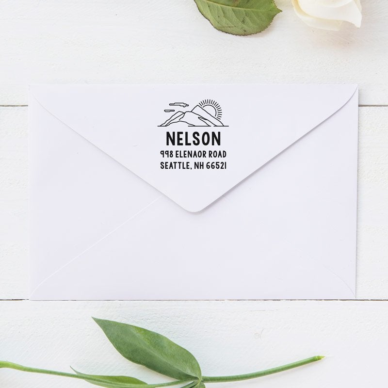 Letter Return Address Stamp - Round Design - Simply Stamps