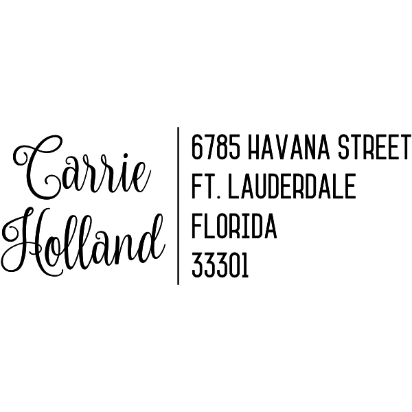 Holland Script Trendy Address Stamp - Simply Stamps