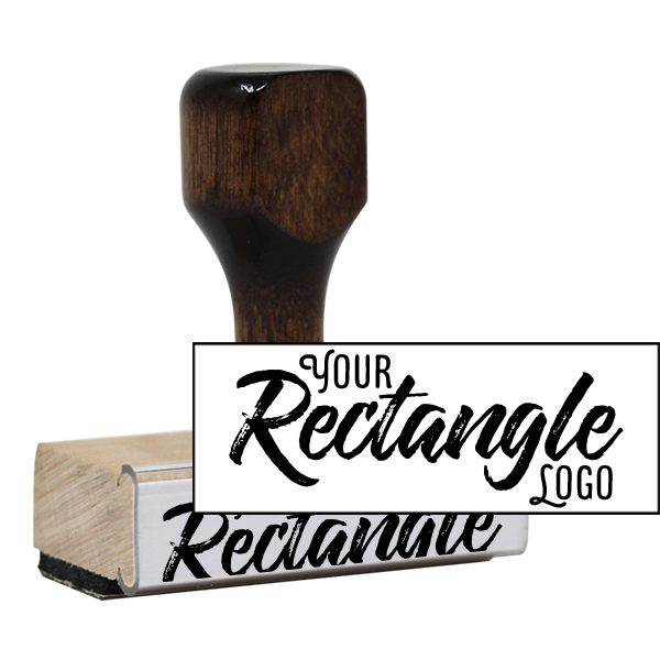 Square & Rectangle Logo Hand Stamp | Wood Handle - Simply Stamps