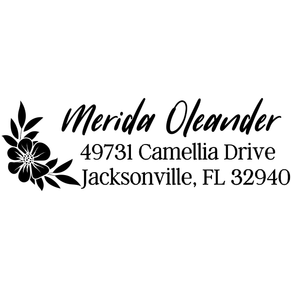 Oleander Floral Address Stamp | Simply Stamps