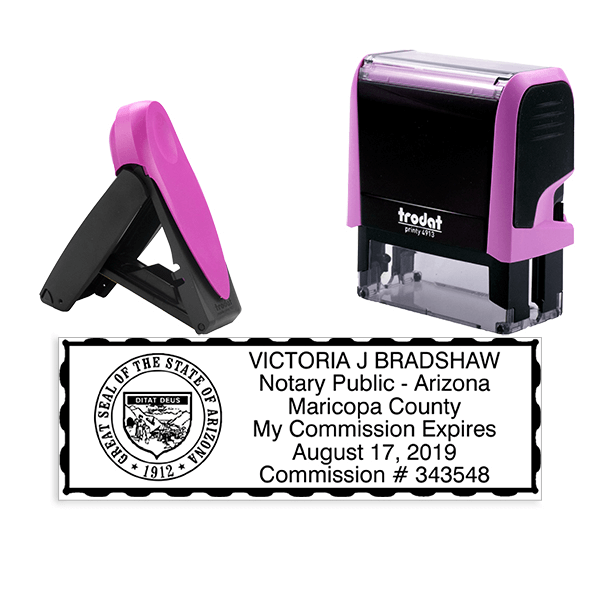 Arizona Notary Pink Stamp - Rectangle - Simply Stamps