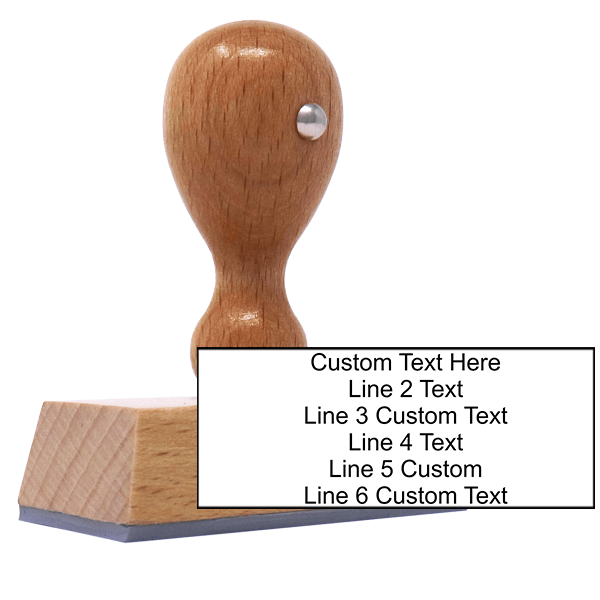 6 Line Custom Wood Handle Stamp - Simply Stamps