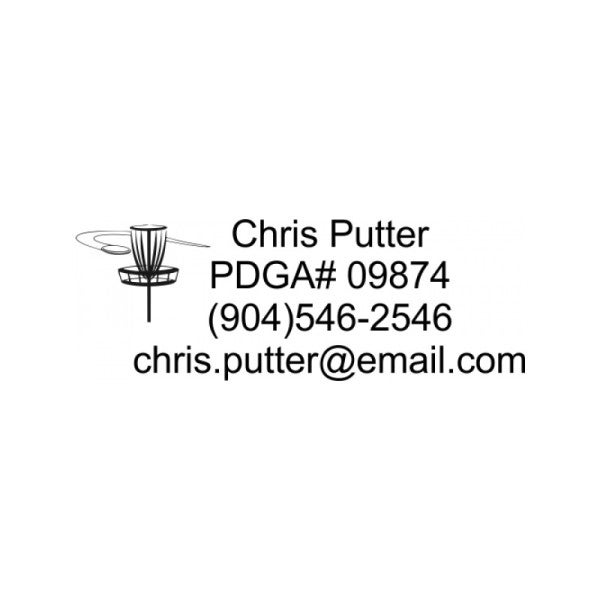 Disc Golf Custom Label Stamp - Simply Stamps