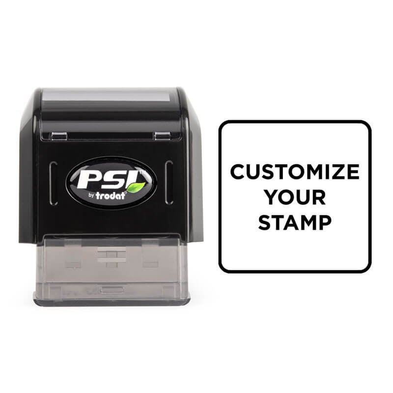 Square Custom Pre-Inked Stamp, 1.75" x 1.75", with Personalized Text ...
