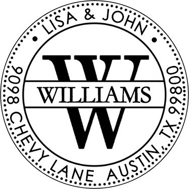 Dahl Round Address Stamp Rubber Stamp - Simply Stamps