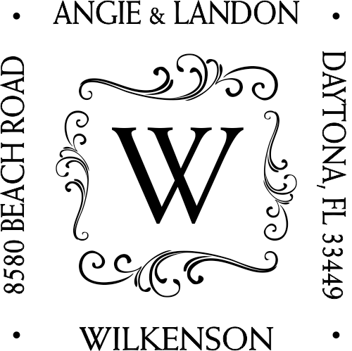 Angie Square Monogram Address Stamp - Simply Stamps