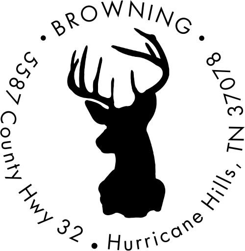 Deer Buck Round Animal Return Address Stamp - Simply Stamps