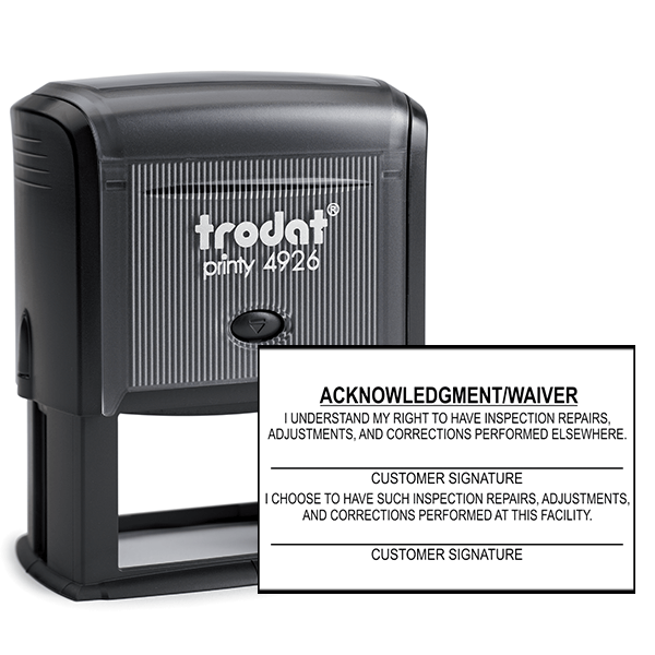 Inspection Repair Custom Acknowledgment Stamp - Simply Stamps