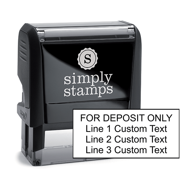 6 Line For Deposit Only Stamp - Simply Stamps