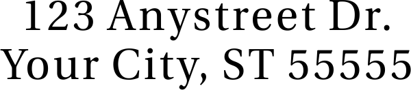 Serif Custom 2 Line Stamp - Simply Stamps