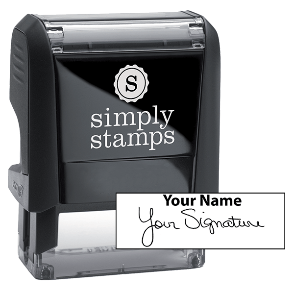 Small Right Logo Signature Stamp - Simply Stamps