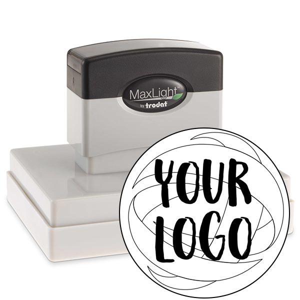 Square & Round Logo Stamp, Small - Wood Handle - Simply Stamps