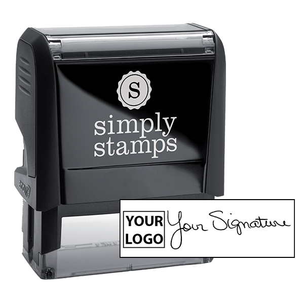 Medium Signature Logo Stamp - 0.65" x 1.8" - Simply Stamps