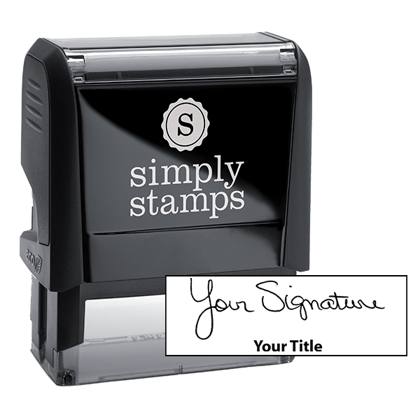Medium Signature Title Stamp - 0.65" x 1.8" - Simply Stamps