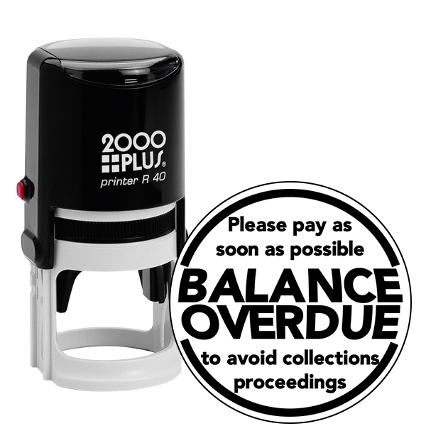 Balance Overdue Round Stamp - Simply Stamps