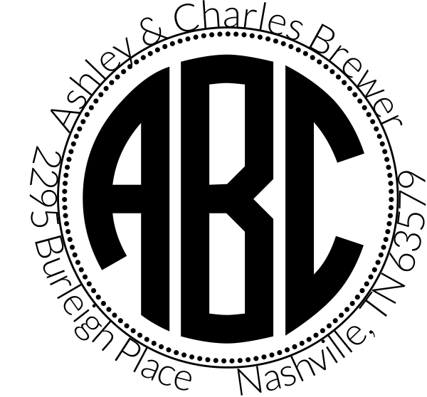 Brewer Monogram Address Stamp - Simply Stamps