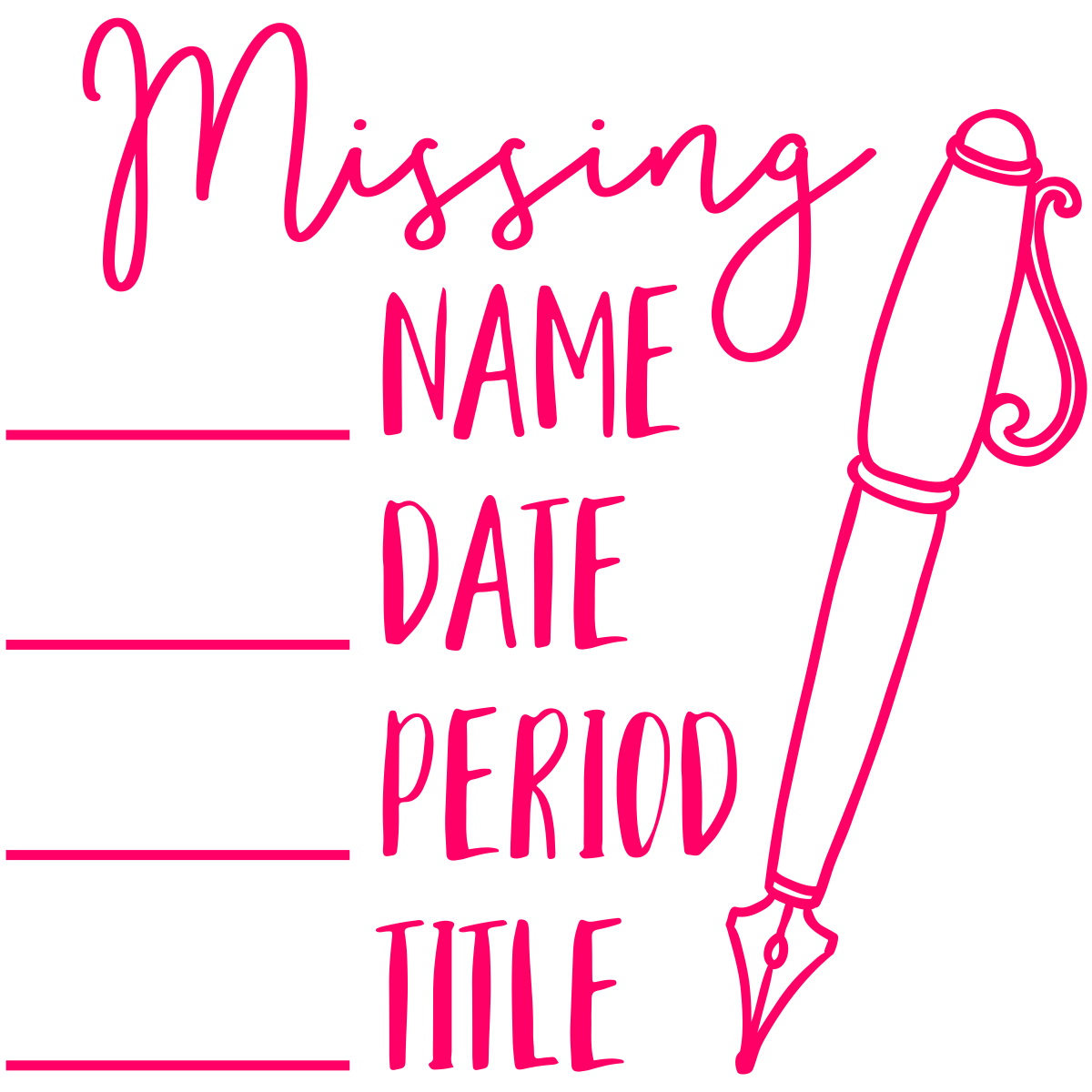 No Name Hand Teacher Grading Stamp - Simply Stamps