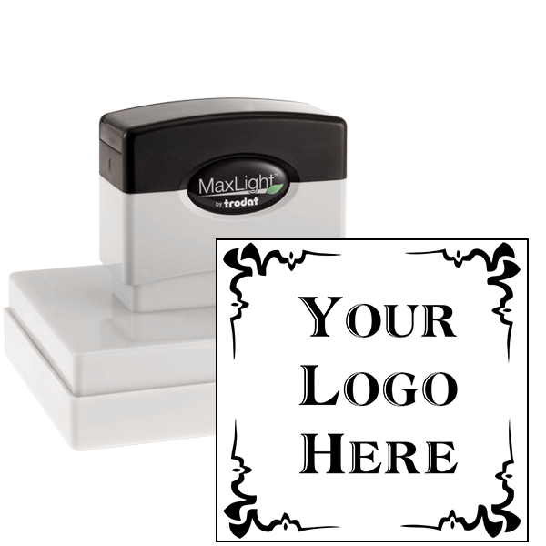 4 Corner Deco Border Logo Pre-Inked Stamp