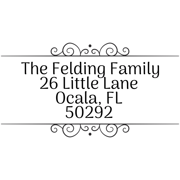 Prentice Fancy Border Address Stamp | Simply Stamps