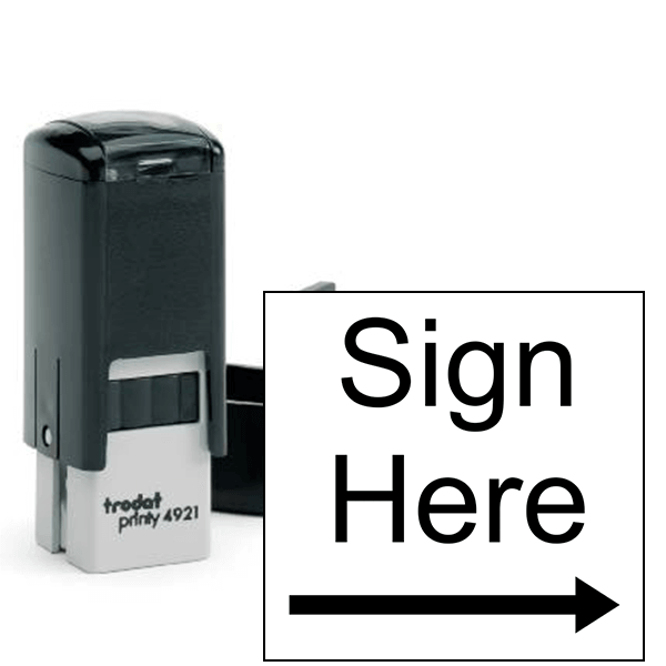 Sign Here Right Arrow Self Inking Stamp | Simply Stamps