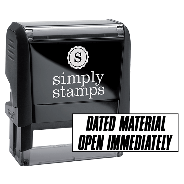 Dated Material Open Immediately Stock Stamp - Simply Stamps