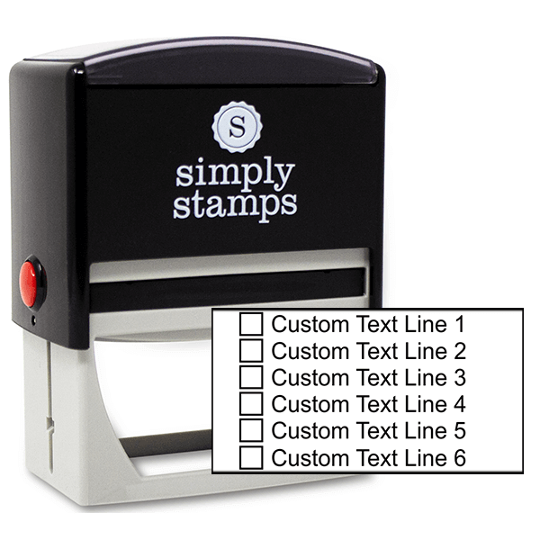 6 Line Checkbox Rubber Stamp - Simply Stamps