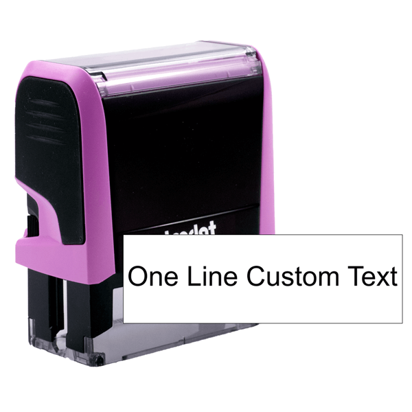 Pink Self Inking Custom Stamp w/ 1 Line Text