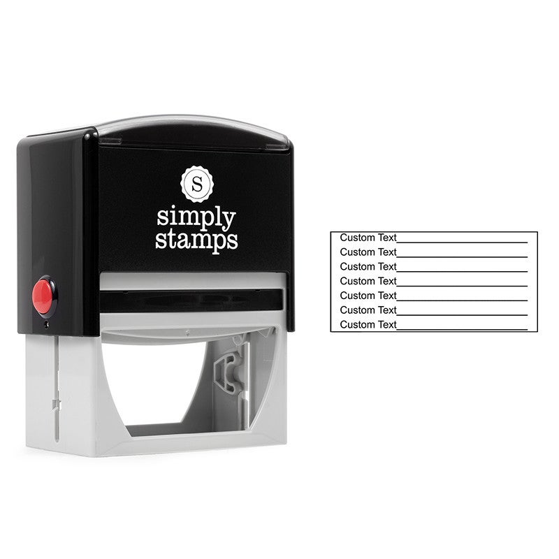 Custom 7 Line Text With Form Stamp - Simply Stamps