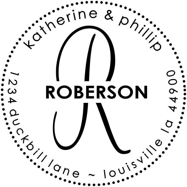 Monogram Round Rubber Address Stamp - Simply Stamps