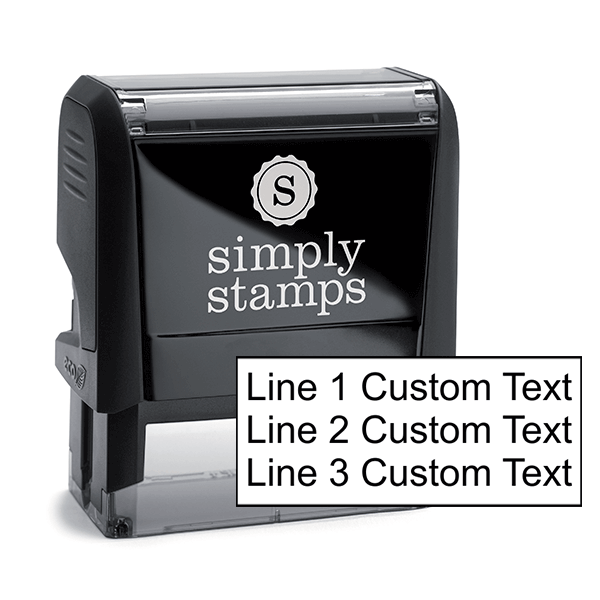 Custom 3 Line Rubber Stamp - Simply Stamps