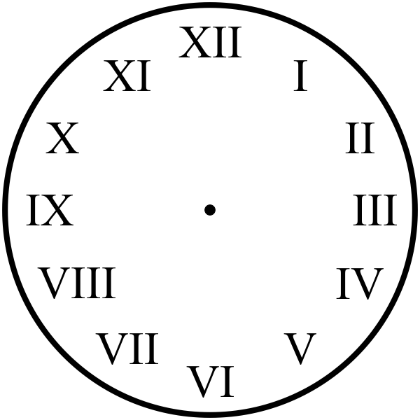 clock face roman numerals
