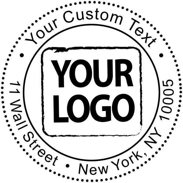Dotted Border Self-Inking Logo Stamp - Simply Stamps