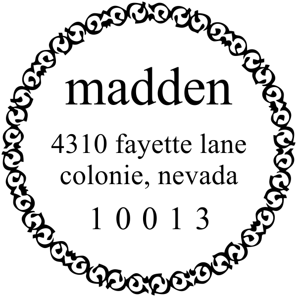 Madden Round Address Stamp - Simply Stamps