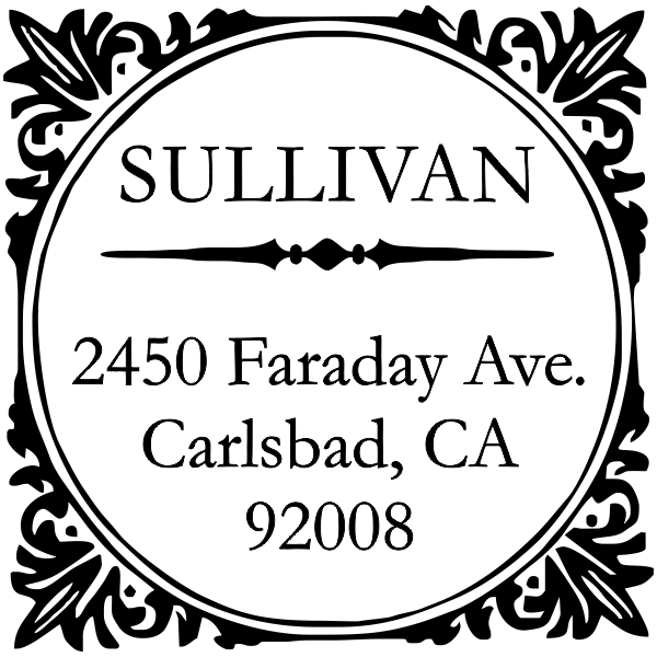 Cursive Deco Bow Return Address Stamp - Simply Stamps