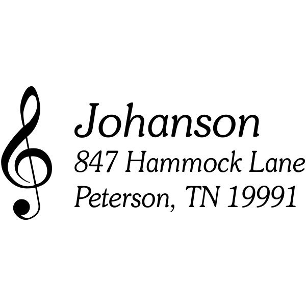Music Treble Clef Return Address Stamp - Simply Stamps