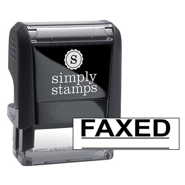 FAXED With two Underlines Rubber Stamp - Simply Stamps