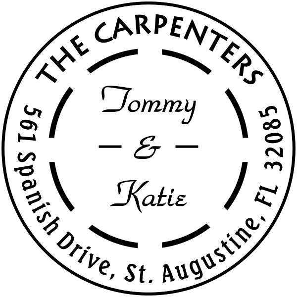 The Carpenters Double Dash Address Stamp | Simply Stamps