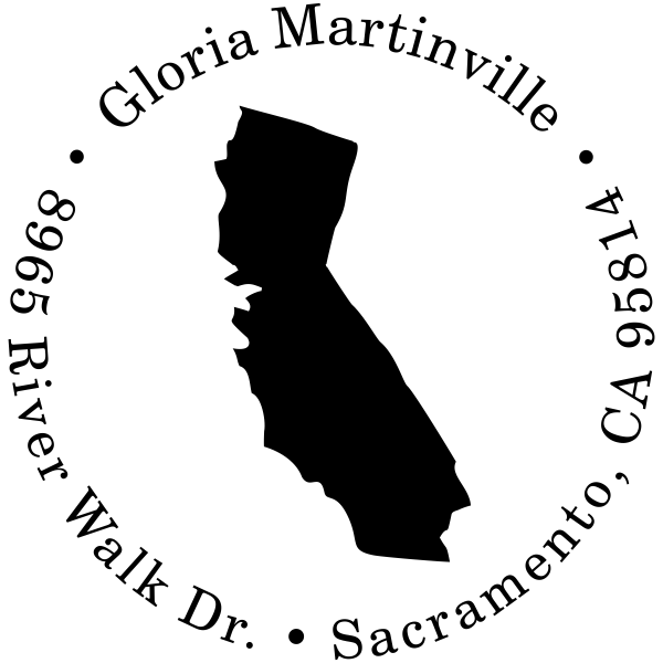 California Round Address Stamp - Simply Stamps