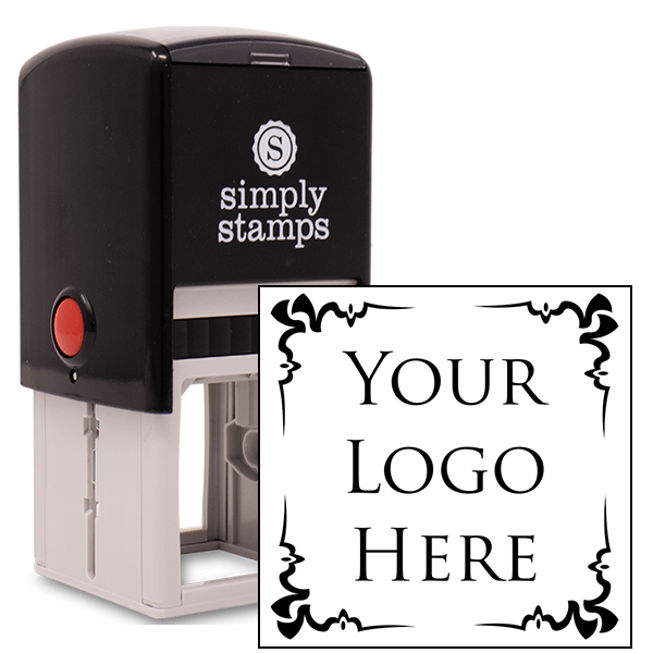 4 Corner Deco Border Custom Logo Stamp - Simply Stamps