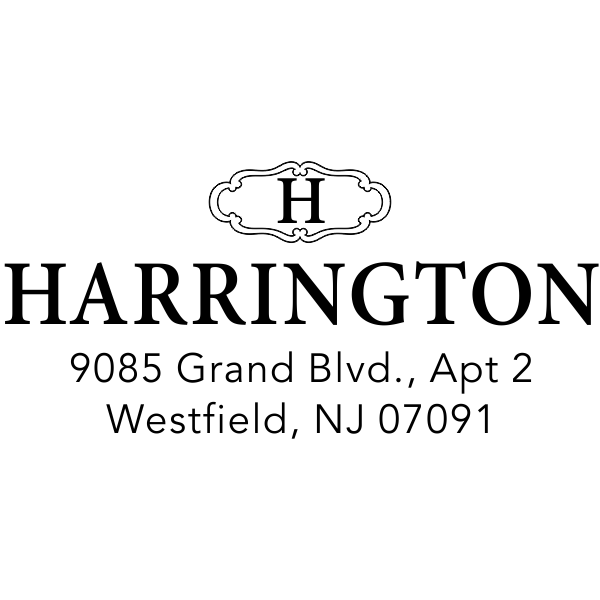 Harrington Monogram Return Address Stamp - Simply Stamps