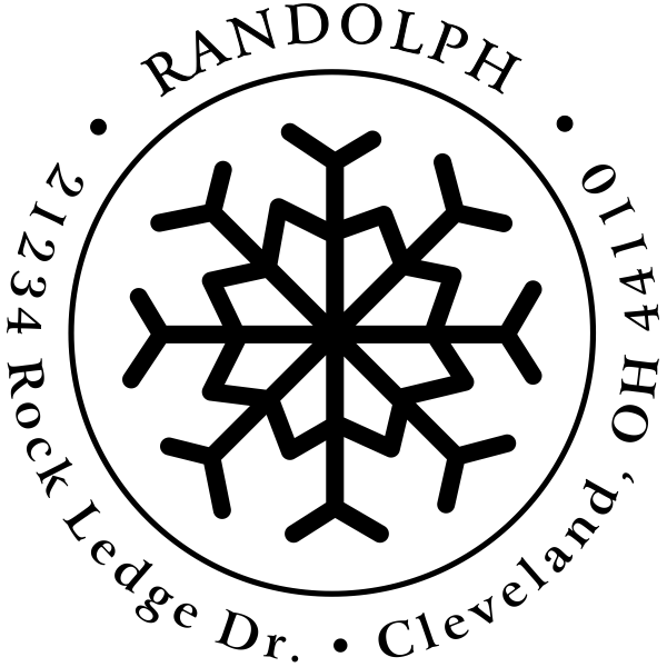 Eight Point Snowflake Custom Address Stamp - Simply Stamps
